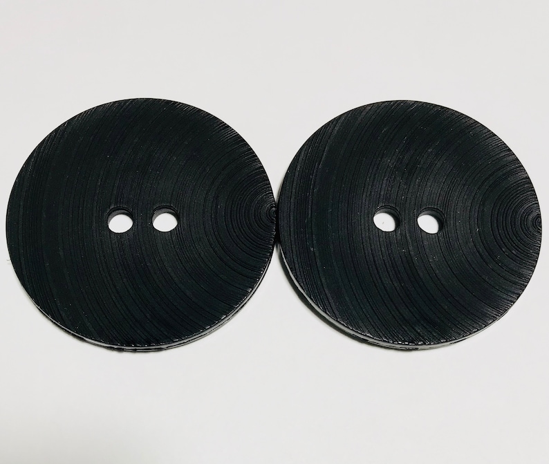 Black Extra Large Wood Grain Plastic Button - 54mm / 2 1/8 Inch - Dill ...