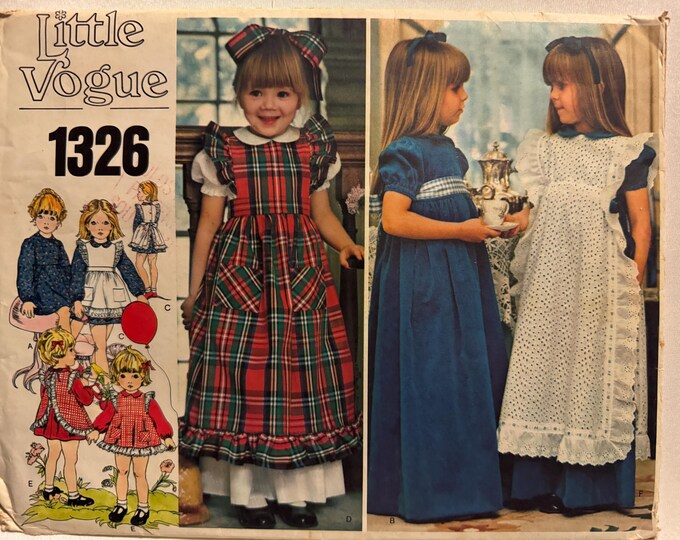 Vintage 1975 Little Vogue 1326 Children's DRESS and PINAFORES Sewing ...