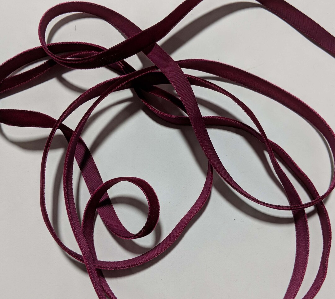 French VELVET Ribbon MAROON RED by the Yard 3/8 Inch - Etsy
