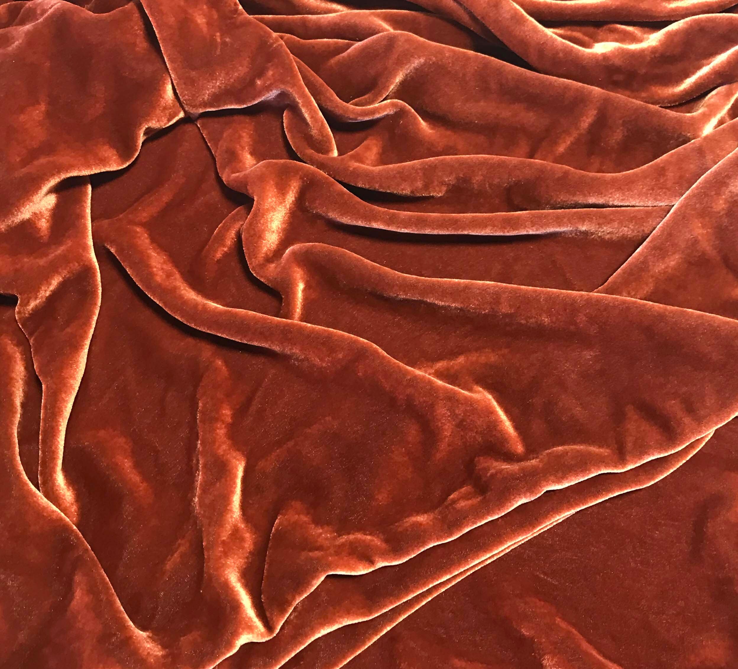 RUST Hand Dyed Silk Velvet Fabric | Etsy