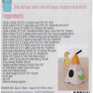 Teepee Ted Sewing Pattern - May Blossom - Etsy