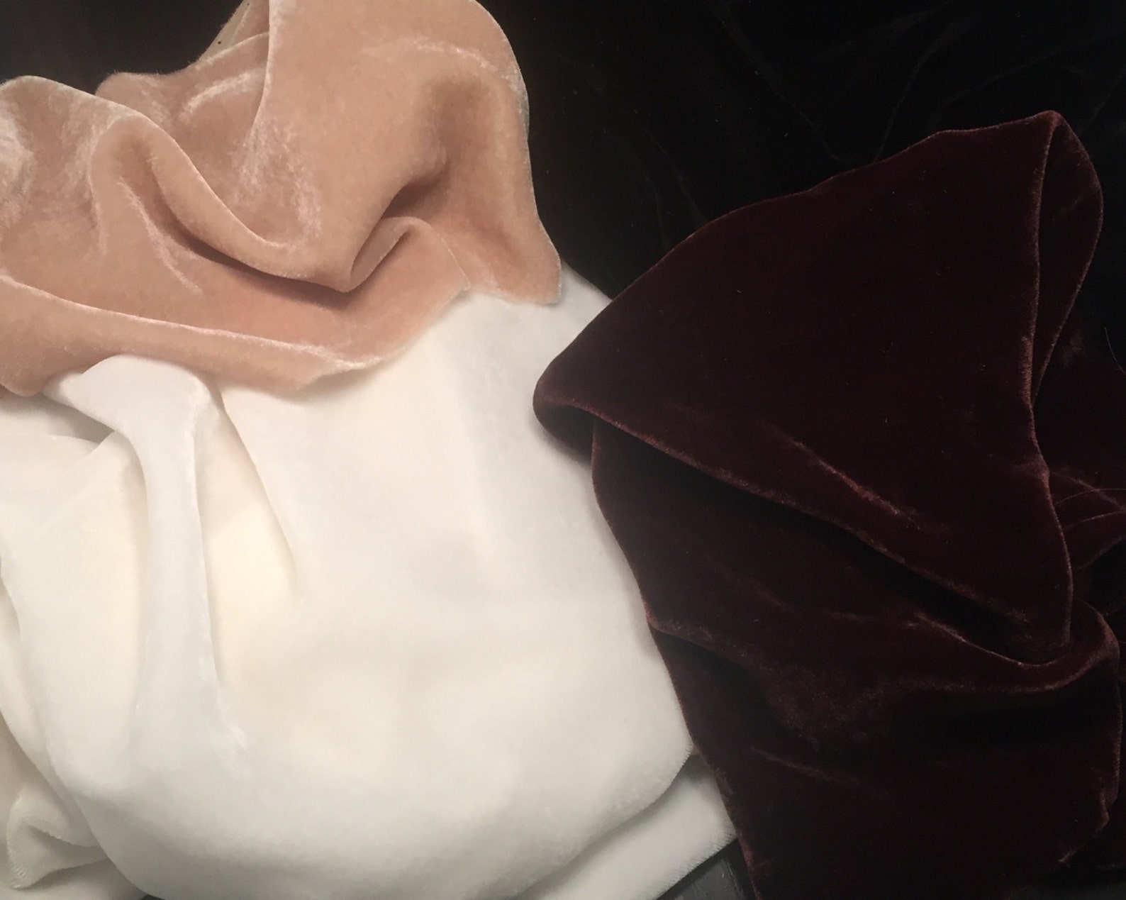 Silk VELVET Neutrals Fabric Sample Set Remnants Lot 6x45" Each - Etsy