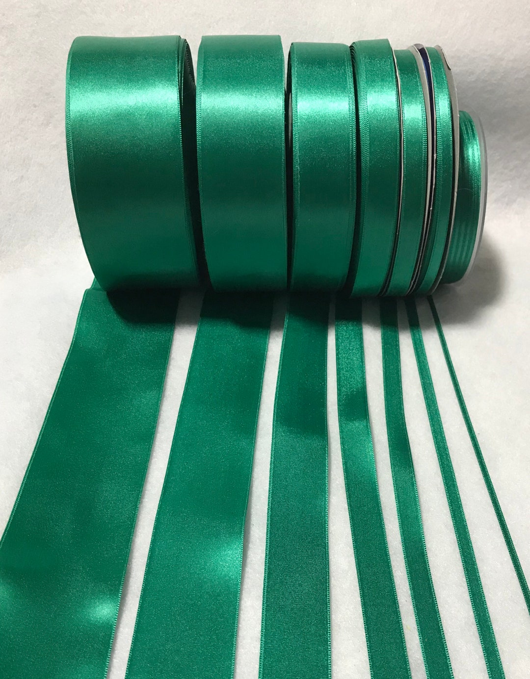 Jade Green Double Sided Satin Ribbon - Made in France (7 Widths to ...