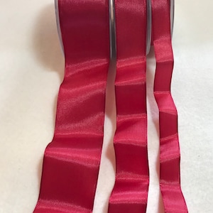 Cherry Red Wired Taffeta Ribbon - Made in France (3 Widths to Choose ...