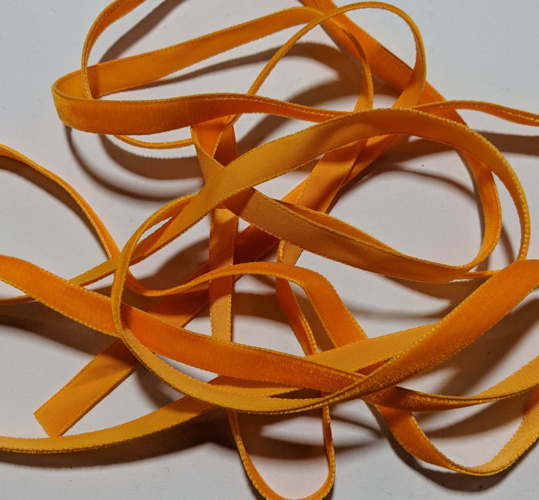French VELVET Ribbon ORANGE by the Yard 3/8 Inch - Etsy