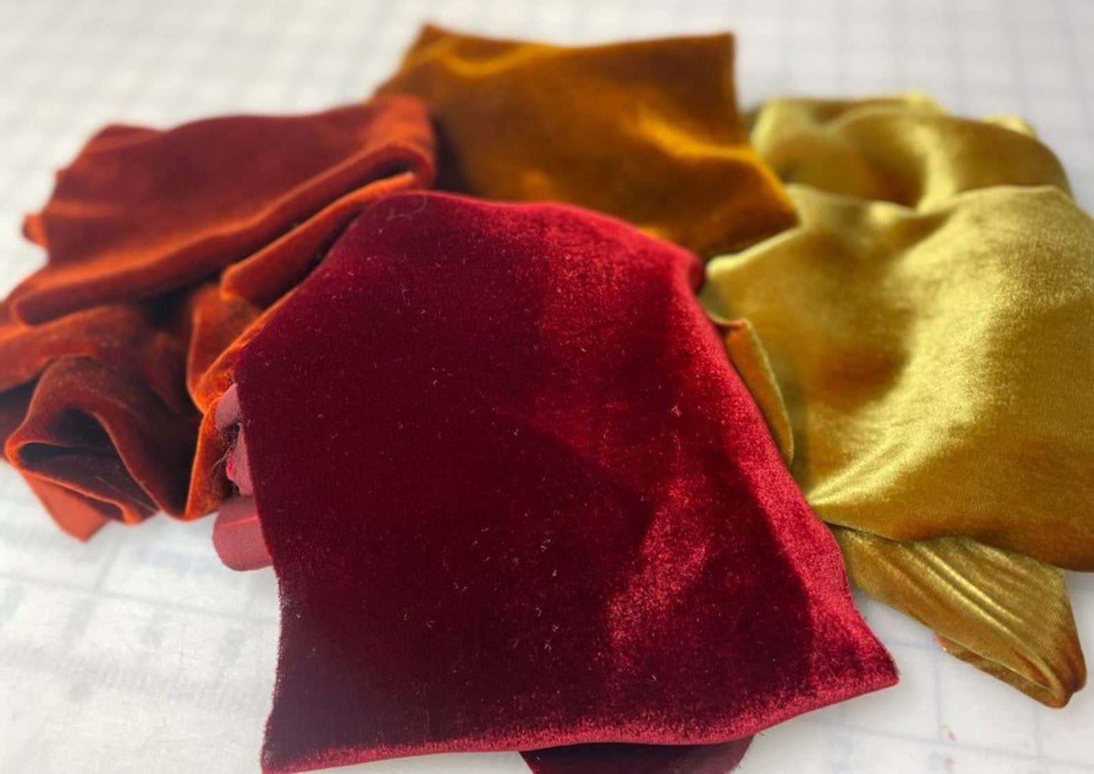 Silk VELVET Autumn Fabric Sample Set Remnants Lot - Etsy