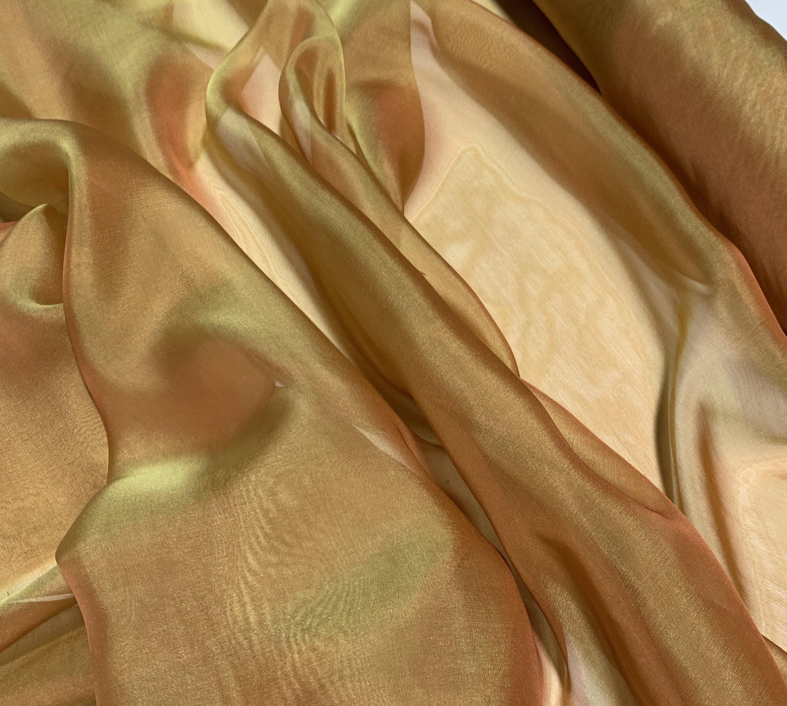 Reddish Gold Iridescent Silk Chiffon Fabric - Etsy