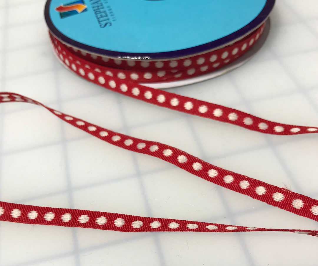 Red & White Polka Dot Ribbon Trim Made in France 1/4" Wide X 3 Yards - Etsy