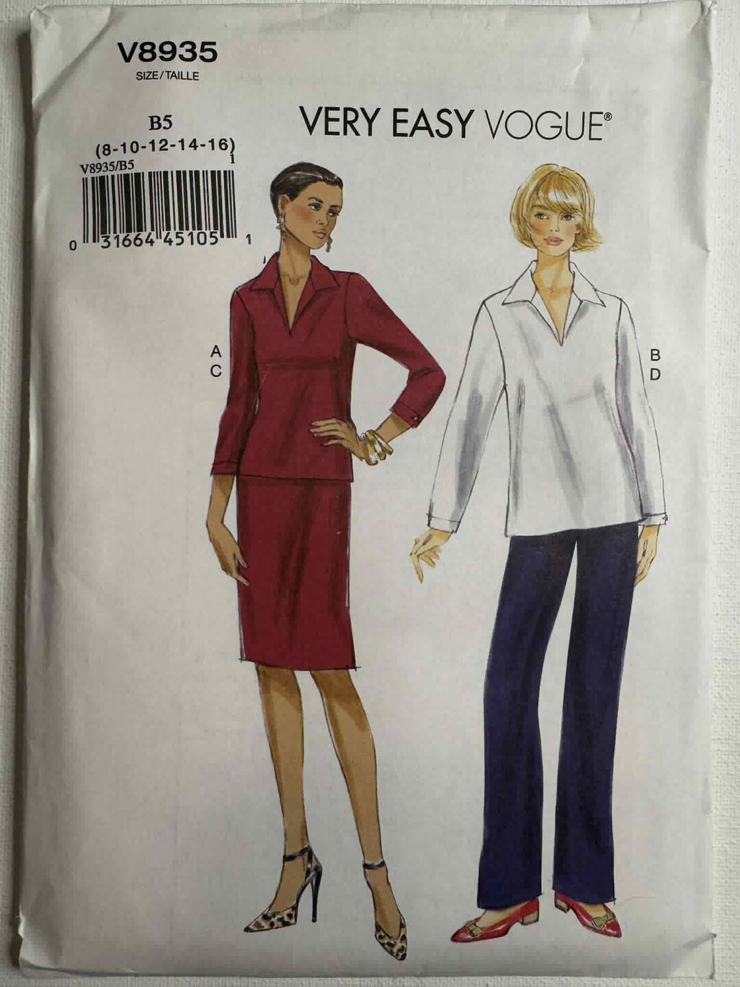 2013 Vogue Top, Skirt and Pants. Pattern # V8935 Size: 8-16 - Etsy