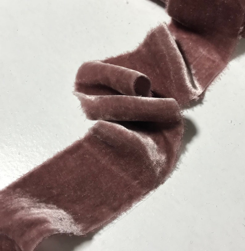 Hand Dyed Dusty Mauve Silk Velvet Ribbon 4 Widths to Choose - Etsy