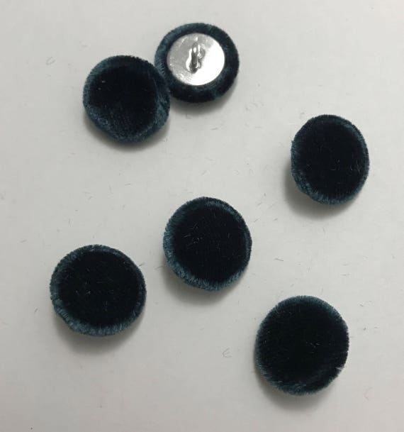 Peacock Blue SILK VELVET Fabric Buttons Hand Made Buttons | Etsy