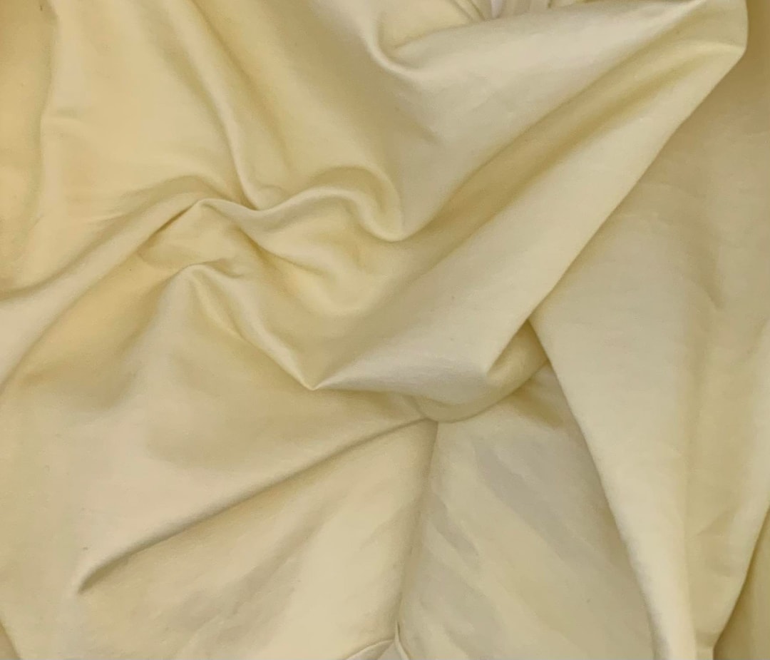 Hand Dyed Butter Yellow - Silk and Cotton Blend SATIN Fabric - 45" Wide ...