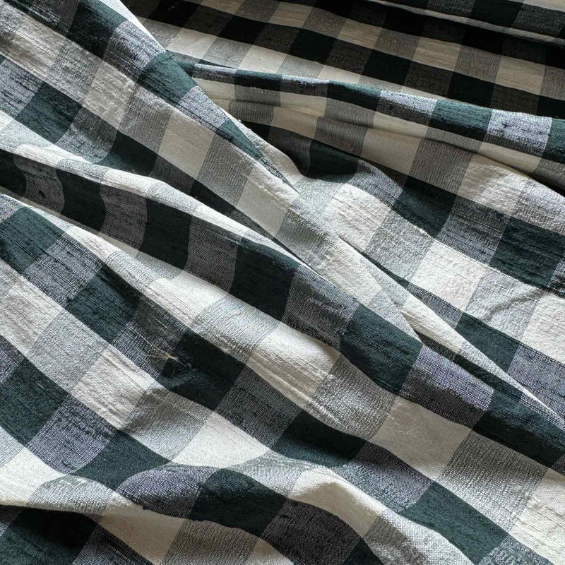 Green Checked Silk - Etsy UK
