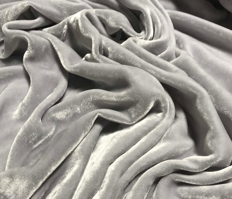 SILVER Hand Dyed Silk Velvet Fabric - Etsy