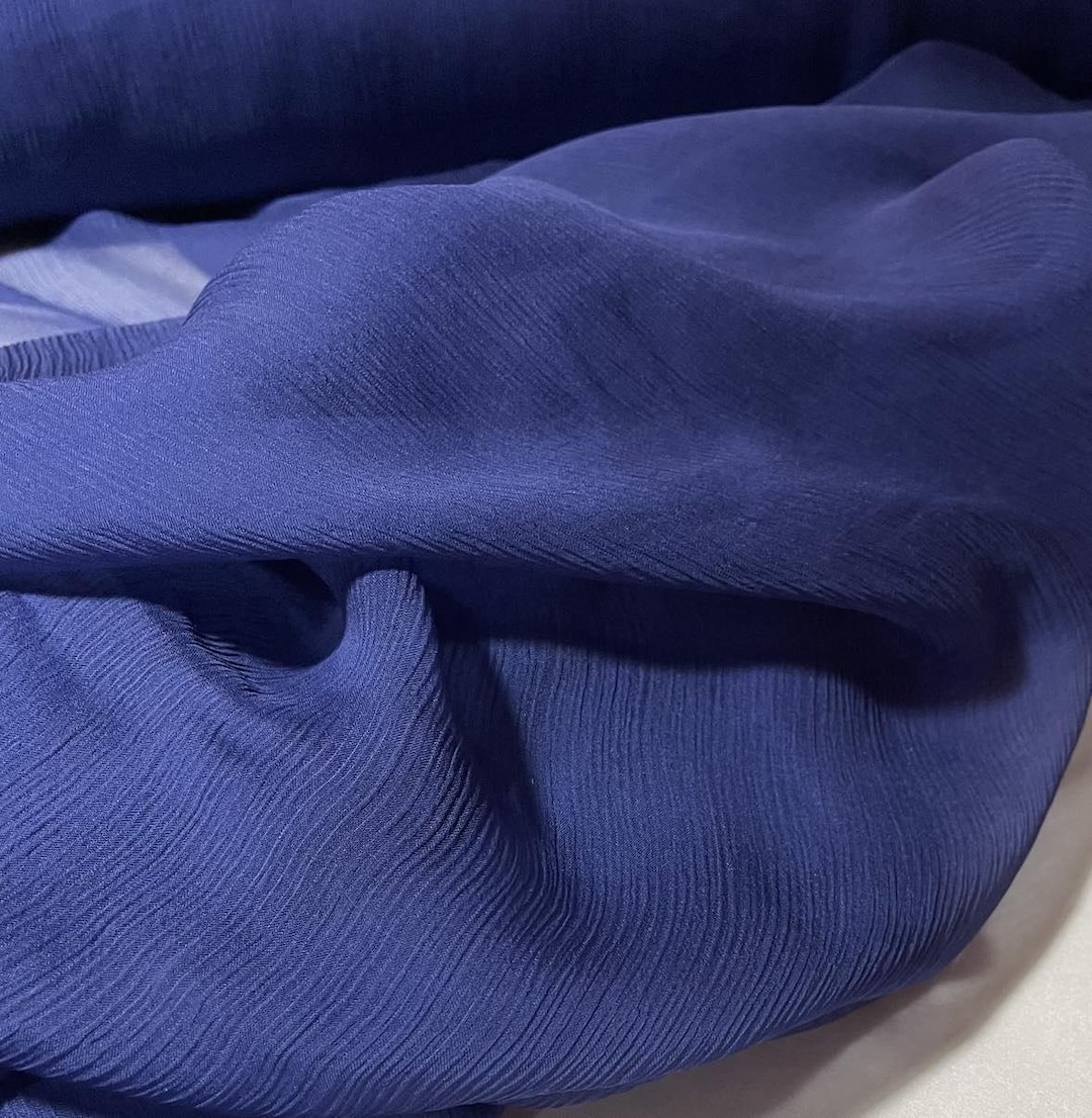 Deep Periwinkle Blue - Crinkle Silk Chiffon Fabric - Etsy