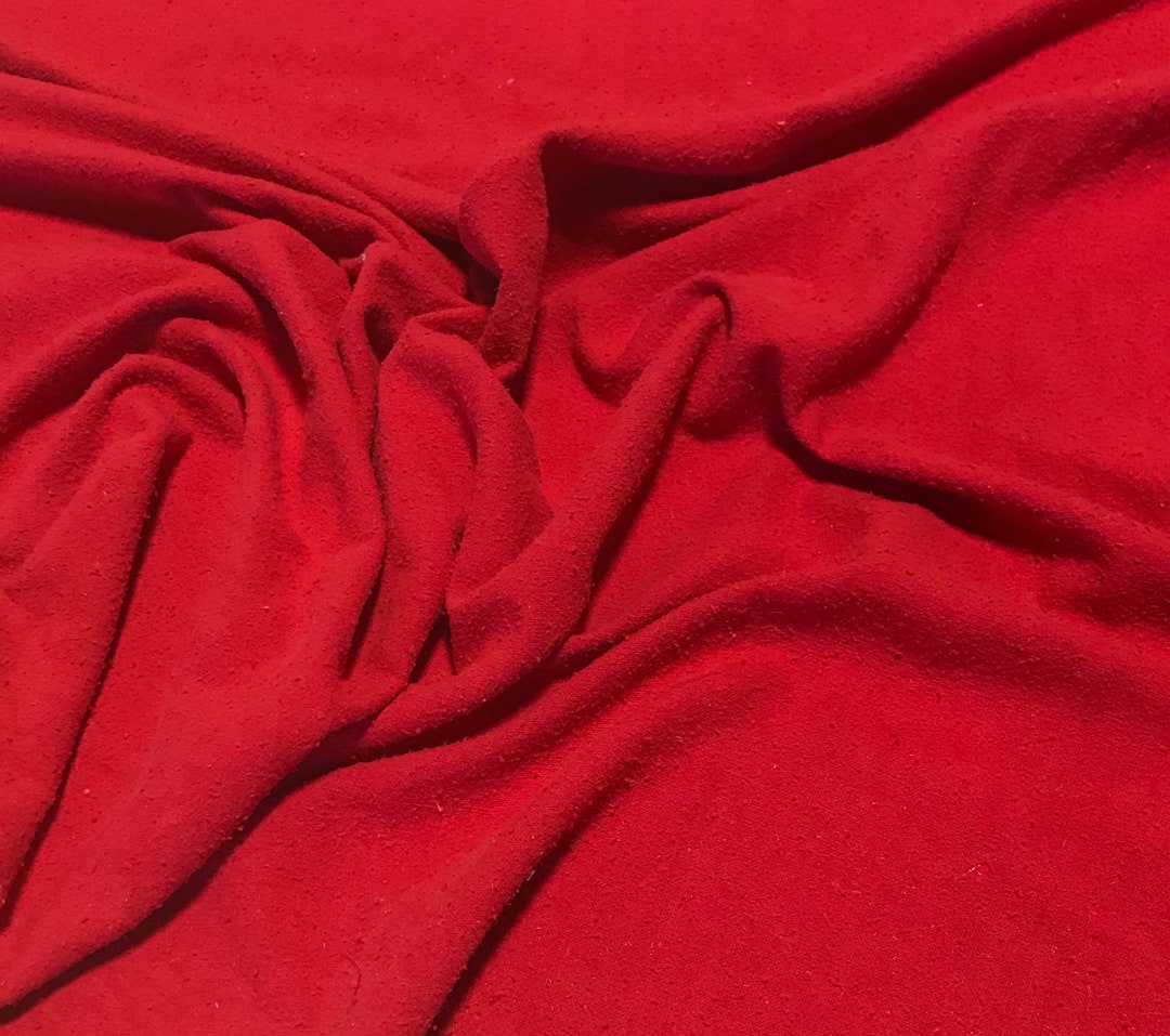 SCARLET RED Hand Dyed Raw Silk NOIL Fabric - Etsy