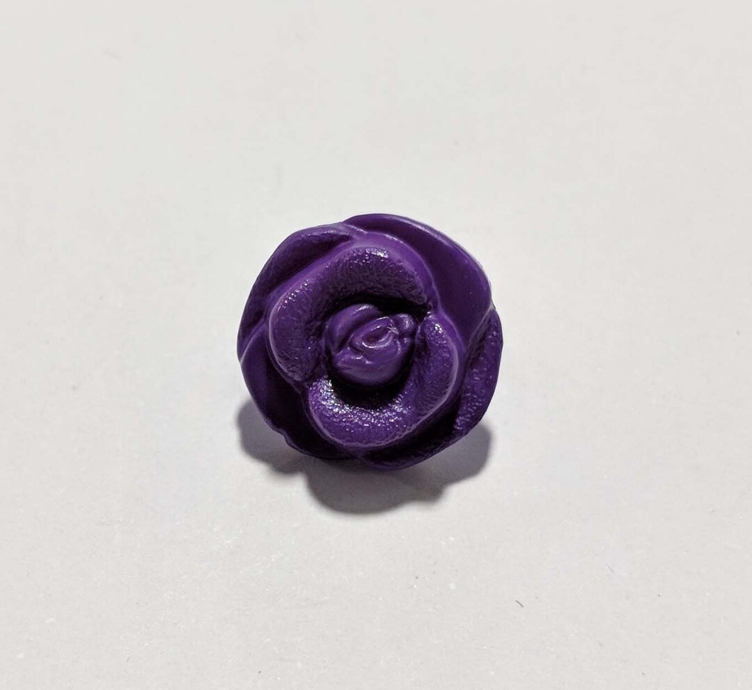 Purple Rose Flower Plastic Button - 15mm /1/2 Inch - Dill Buttons - Set ...