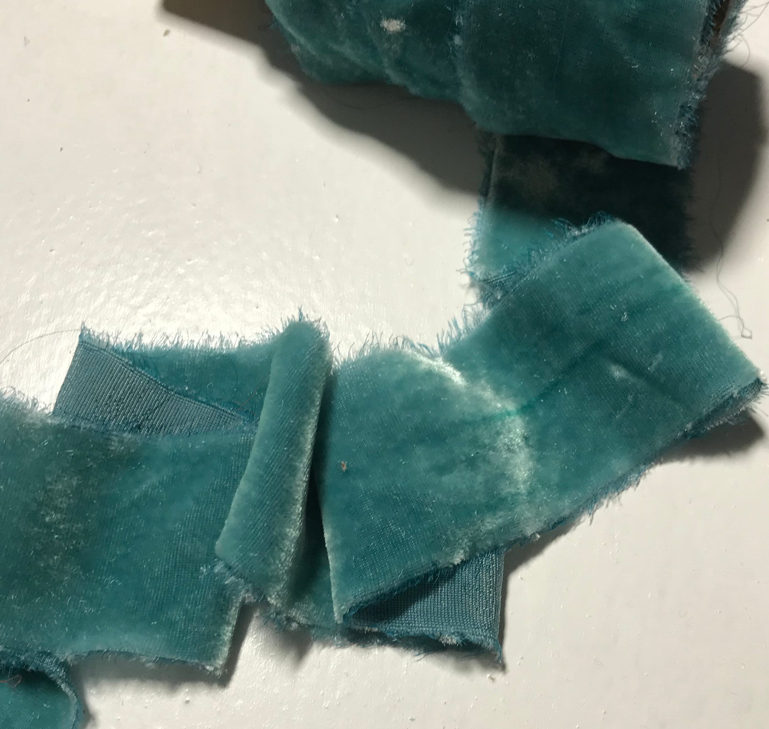 Hand Dyed Pastel Teal Silk Velvet Ribbon 4 Widths to Choose | Etsy