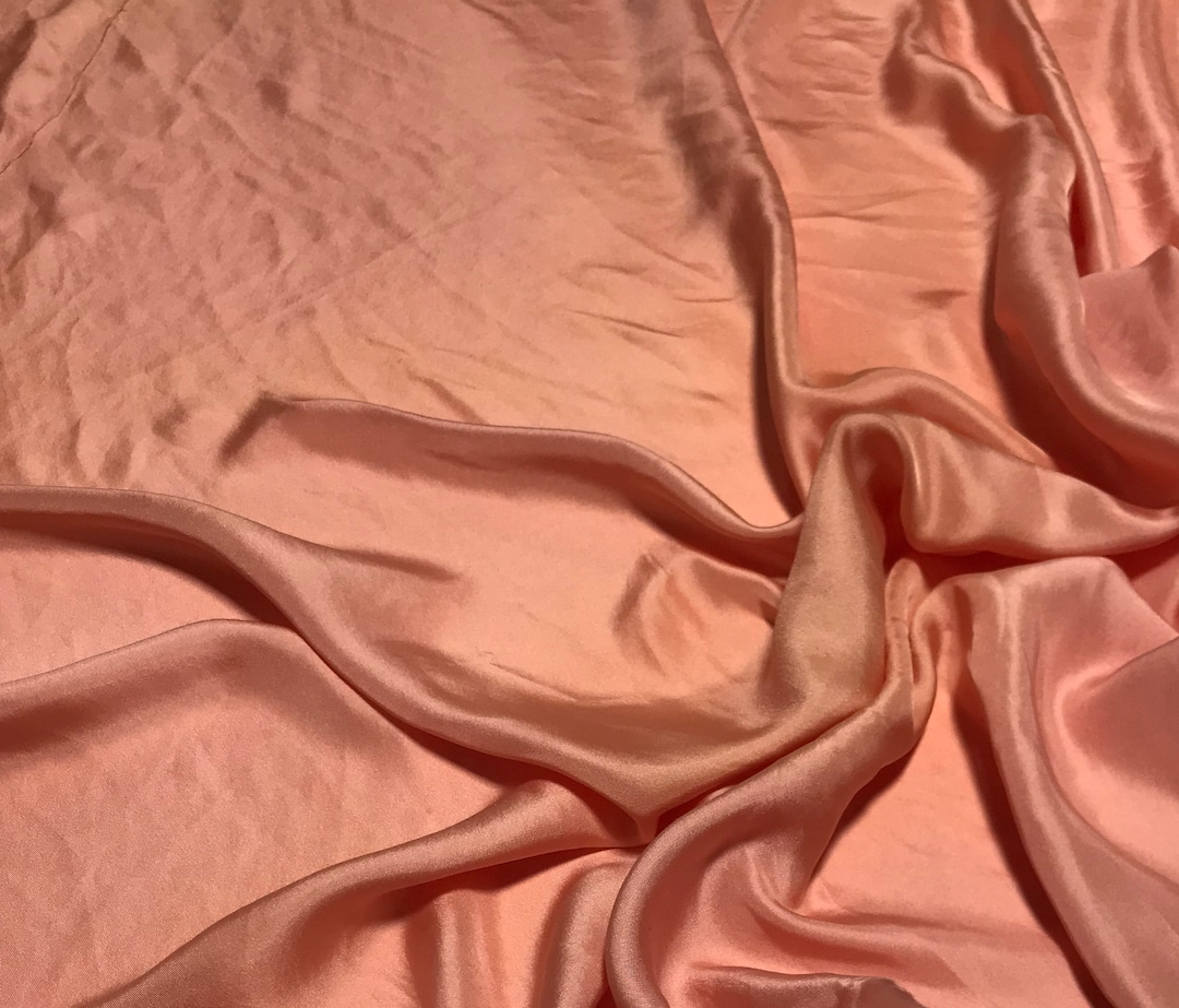 PEACH Hand Dyed Silk Twill Fabric - Etsy