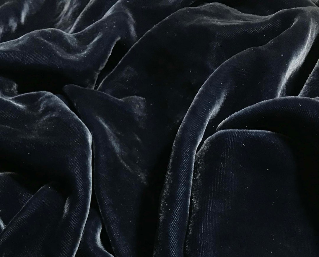 OCEAN BLUE Silk Velvet Fabric - Etsy