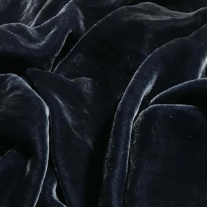 OCEAN BLUE Silk Velvet Fabric - Etsy