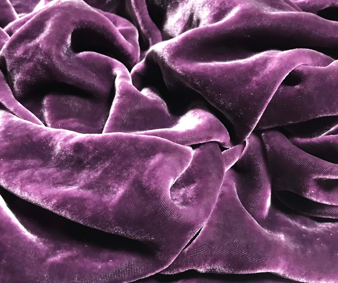 DEEP PURPLE Hand Dyed Silk Velvet Fabric | Etsy