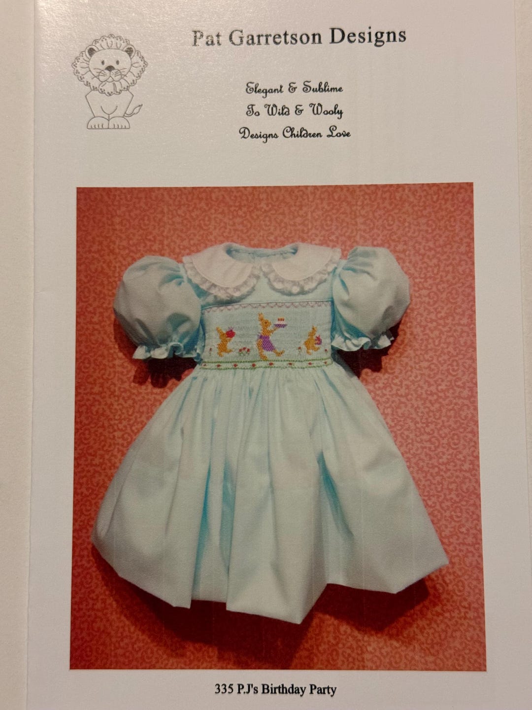 Smocking Plate #335 P.j's BIRTHDAY PARTY by Pat Garretson - Etsy