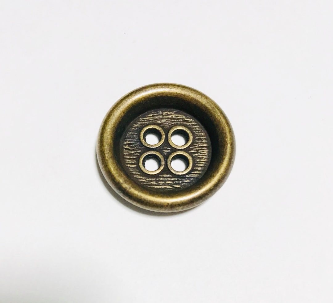 Brass 4 Hole Metal Button - 23mm / 3/4 Inch - Dill Buttons Brand - Set ...