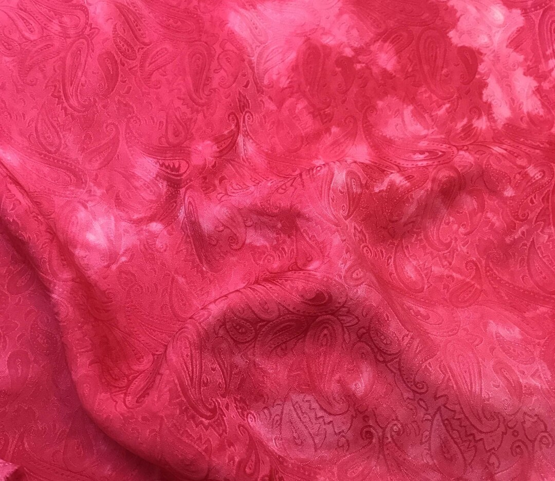Hand Dyed Fuchsia Pink PAISLEY Silk Jacquard Fabric 44 Wide - Etsy
