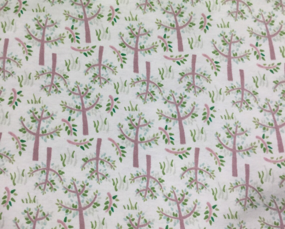 Green Whimsical Trees - David Textiles - Cotton Flannel Fabric - Etsy