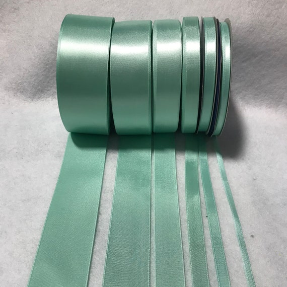 Mint Green Double Sided Satin Ribbon Made in France 6 | Etsy