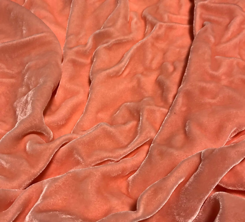 PINK PEACH Hand Dyed Silk Velvet Fabric - Etsy