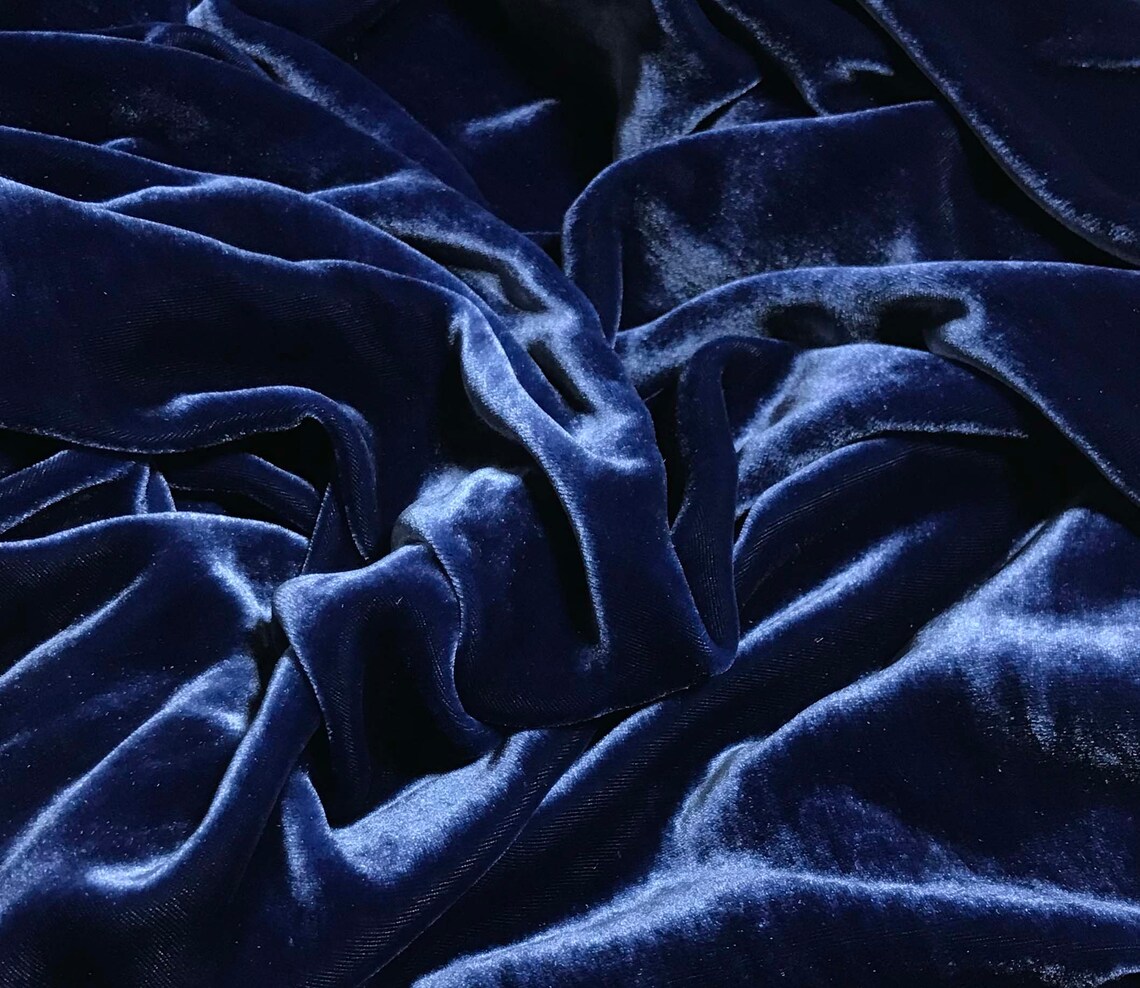 OCEAN BLUE Hand Dyed Silk Velvet Fabric - Etsy