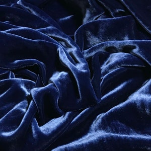 OCEAN BLUE Hand Dyed Silk Velvet Fabric - Etsy