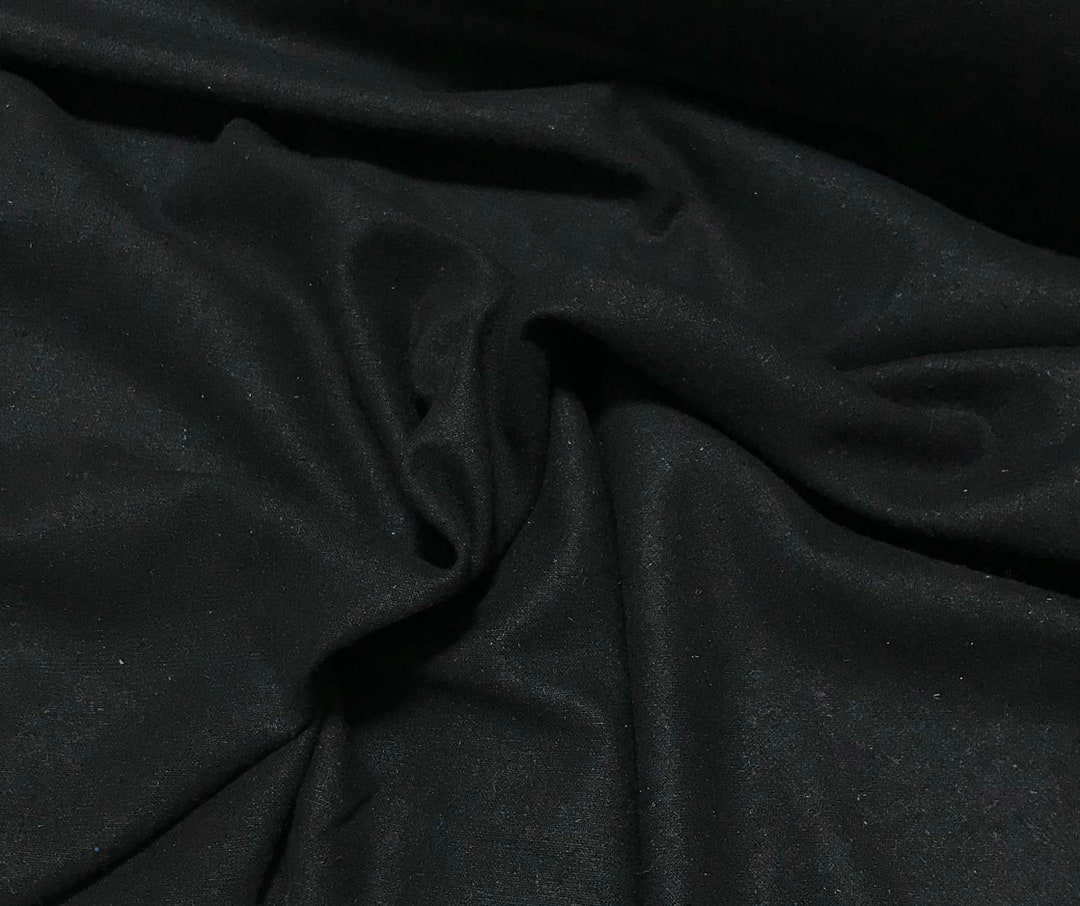 BLACK Raw Silk NOIL Fabric - Etsy