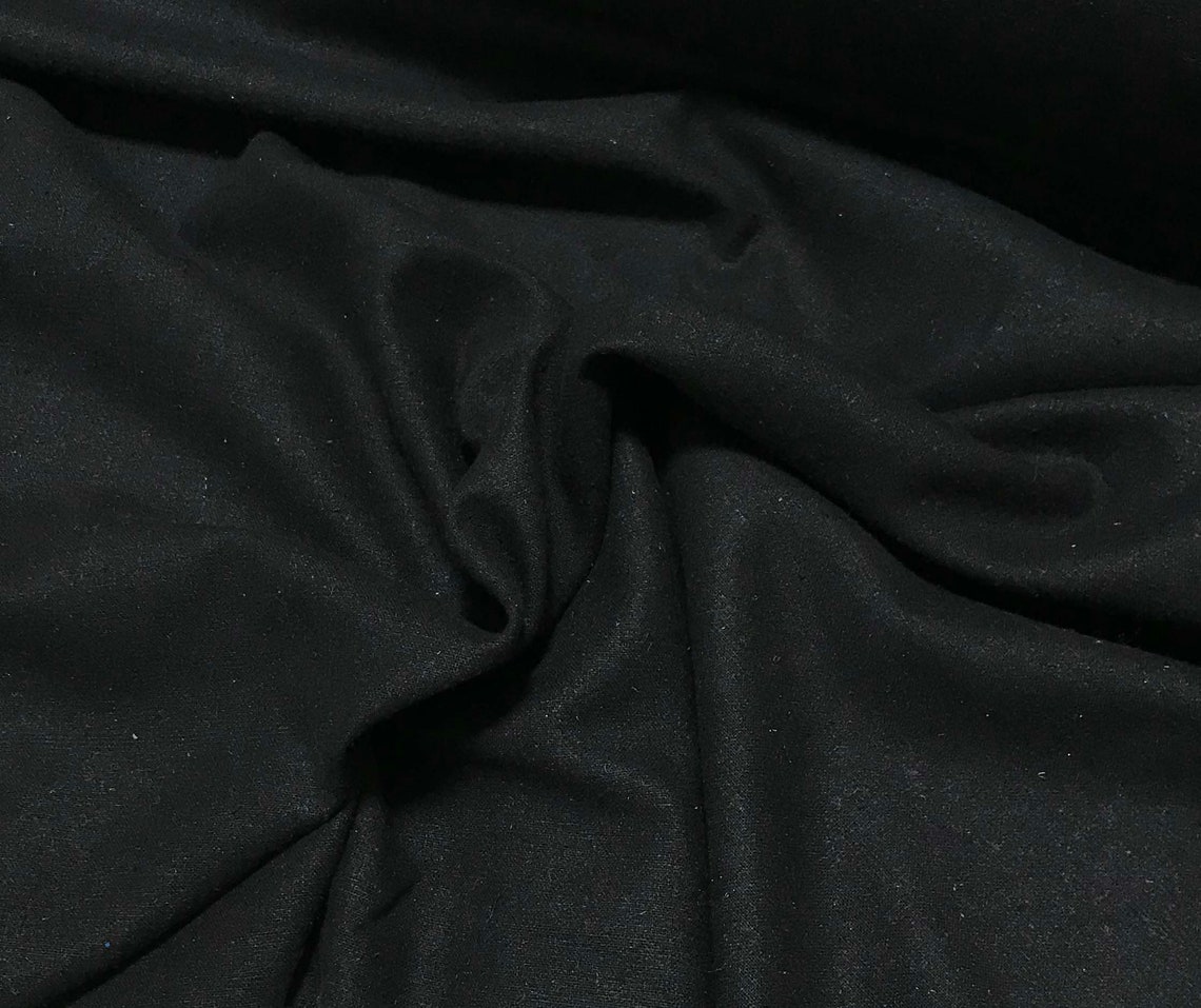 BLACK Raw Silk NOIL Fabric - Etsy