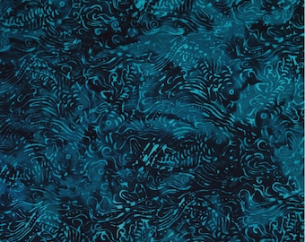 Dark Blue Batik Fabric - Etsy