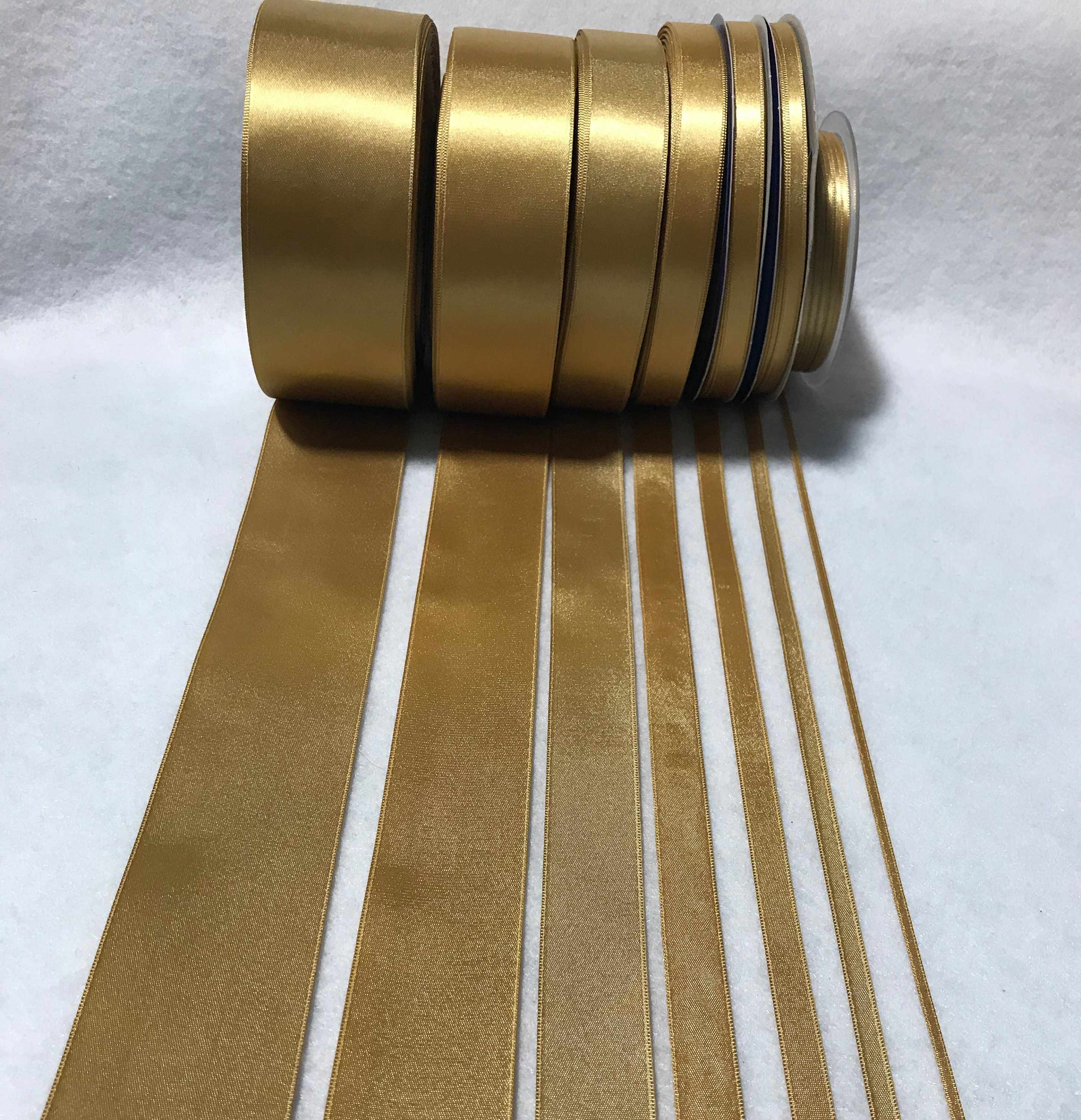 Gold Double Sided Satin Ribbon Made in France 7 Widths to - Etsy