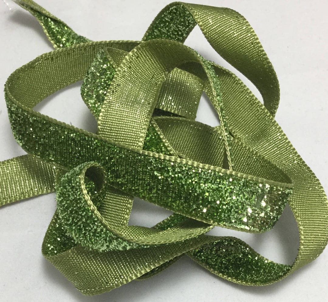 French VELVET Ribbon Lurex Metallic GREEN by the Yard 13mm 1/2 Inch - Etsy