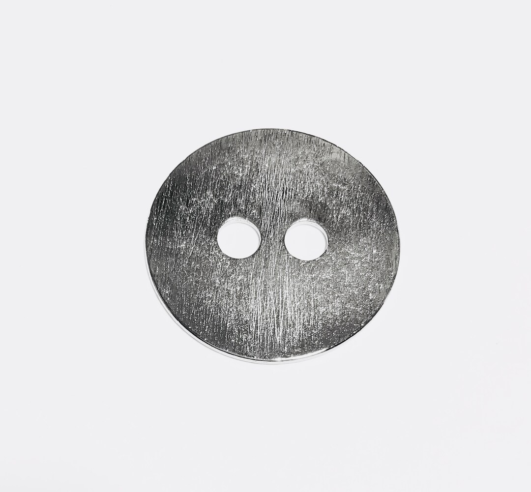 Large Silver 2 Hole Metal Button - 38mm / 1 1/2" - Dill Buttons Brand ...