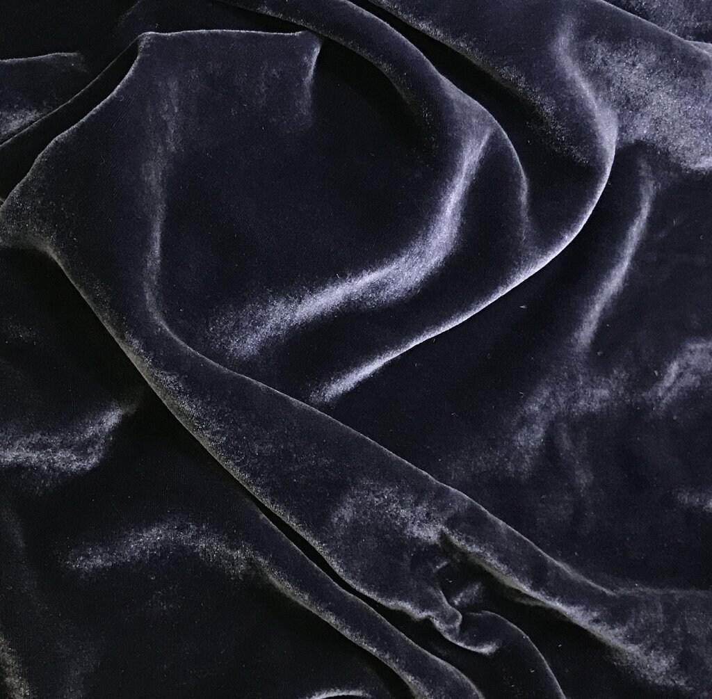 DARK MIDNIGHT Hand Dyed Silk Velvet Fabric - Etsy
