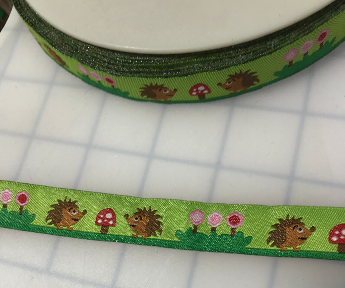 Woodland Hedgehog 2 Jacquard Ribbon Trim 5/8 Made in - Etsy