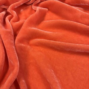 SALMON Hand Dyed Silk Velvet Fabric - Etsy