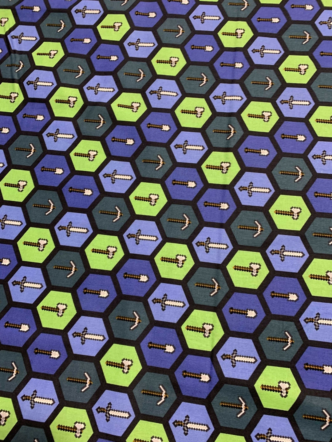 Minecraft Tools Multi Hexagons - Springs Creative Cotton Fabric - Etsy