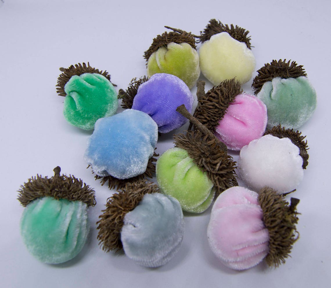 Silk Velvet Acorns Kit Pastel Colors 12 Acorns Make Your - Etsy