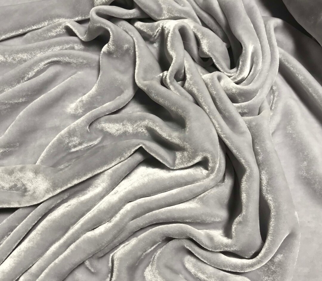 SILVER Hand Dyed Silk Velvet Fabric - Etsy