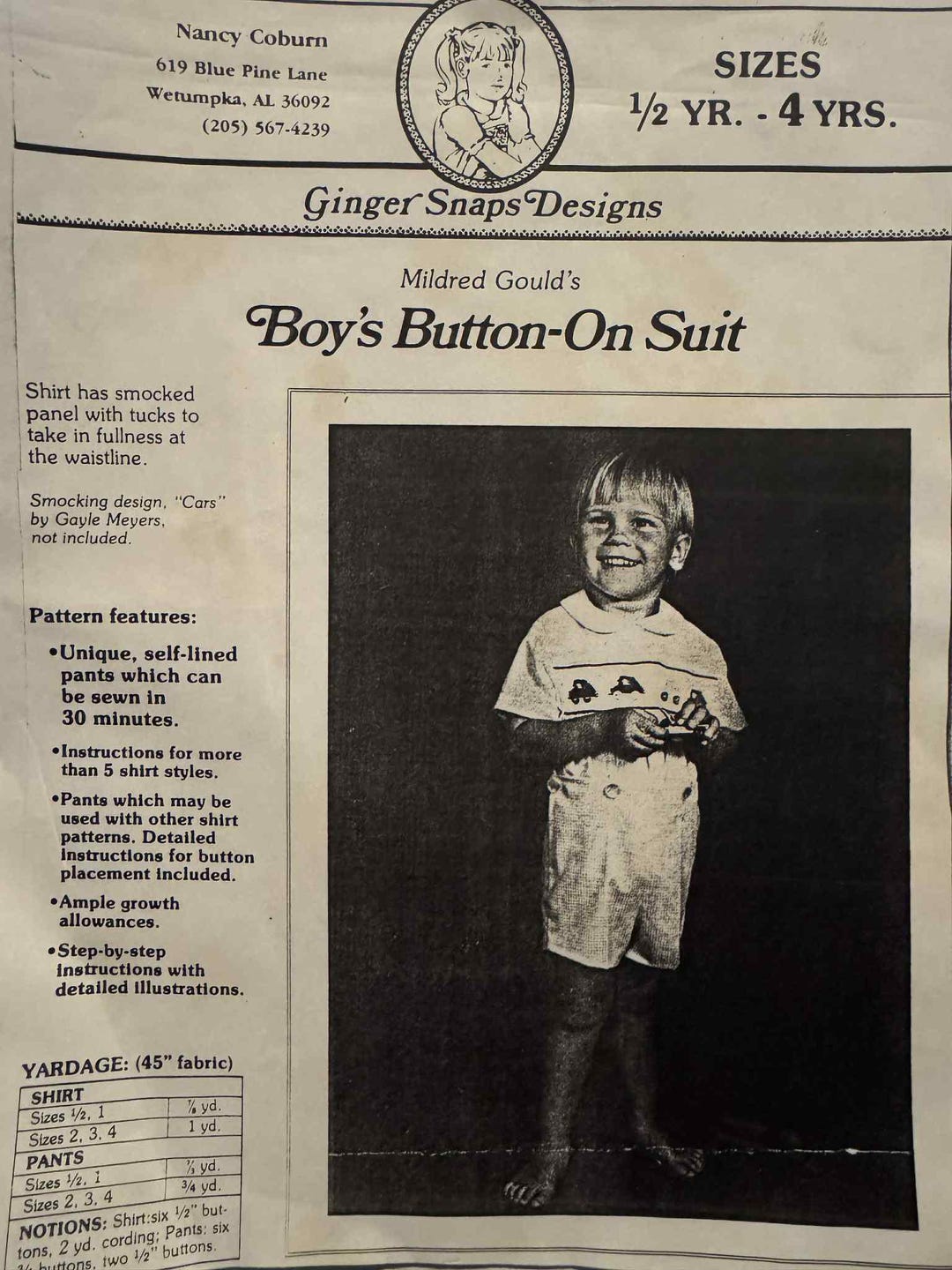 Ginger Snaps Designs Boy's Button on Suit. Size: 1/2 Years- 4 Years - Etsy
