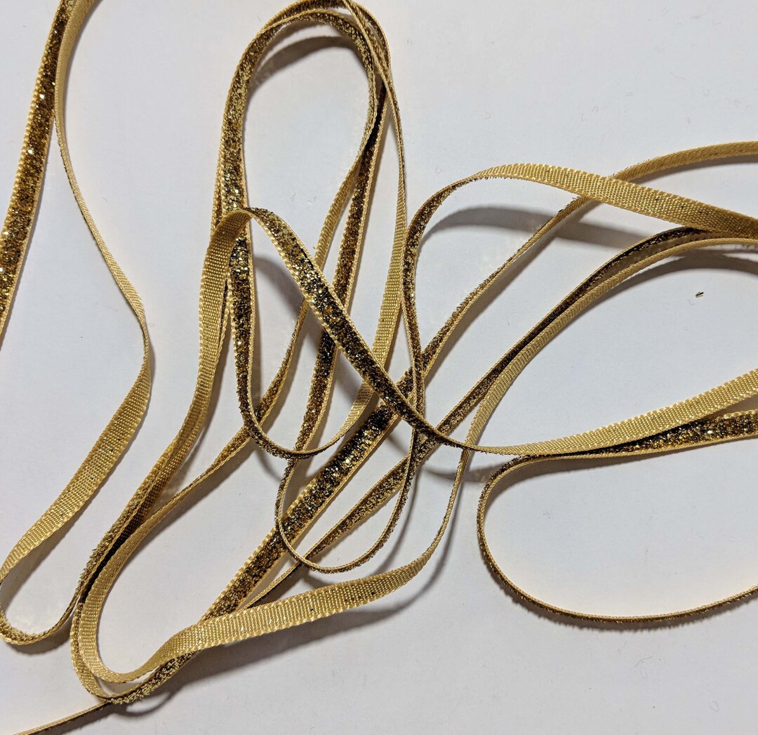 French VELVET Ribbon Lurex Metallic GOLD 2 Yards X 5mm 1/4 Inch - Etsy