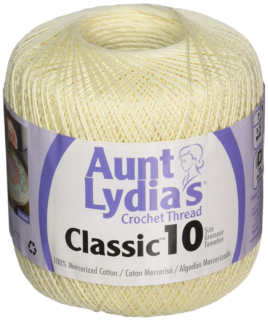 Coats Aunt Lydia's Crochet Cotton Thread Classic Size 10, Cream (154 ...