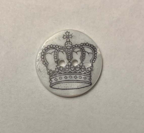 Crown Natural Pearl Shell Button Made in France 2 Sizes to | Etsy